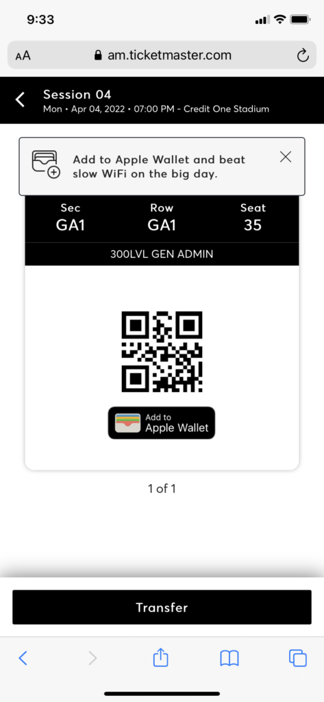 Digital Ticket Guide – Credit One Charleston Open