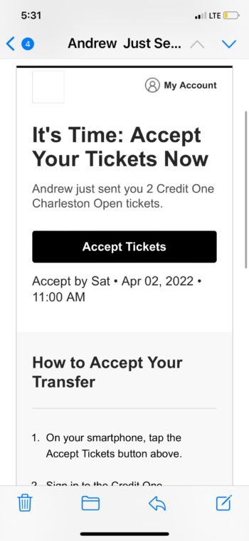 Digital Ticket Guide – Credit One Charleston Open