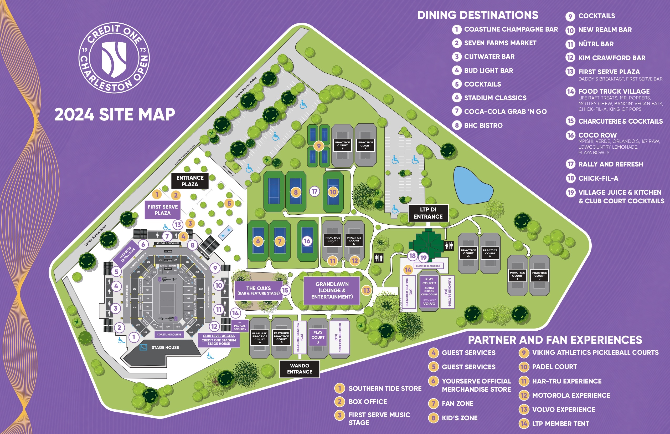 Site Map – Credit One Charleston Open